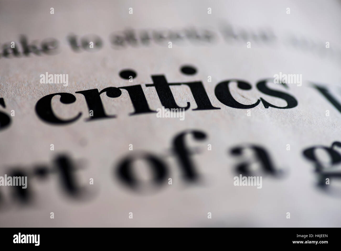 Newspaper critics hi-res stock photography and images - Alamy