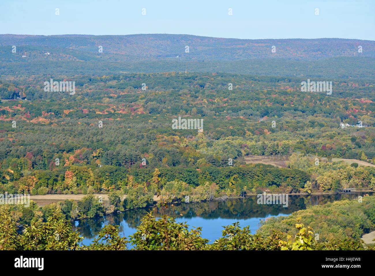 A view atop Mt. Tom in the Mt. Tom State Reservation/Park of the ...