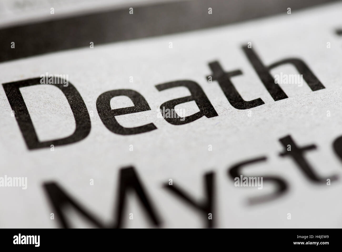Death single word Stock Photo - Alamy