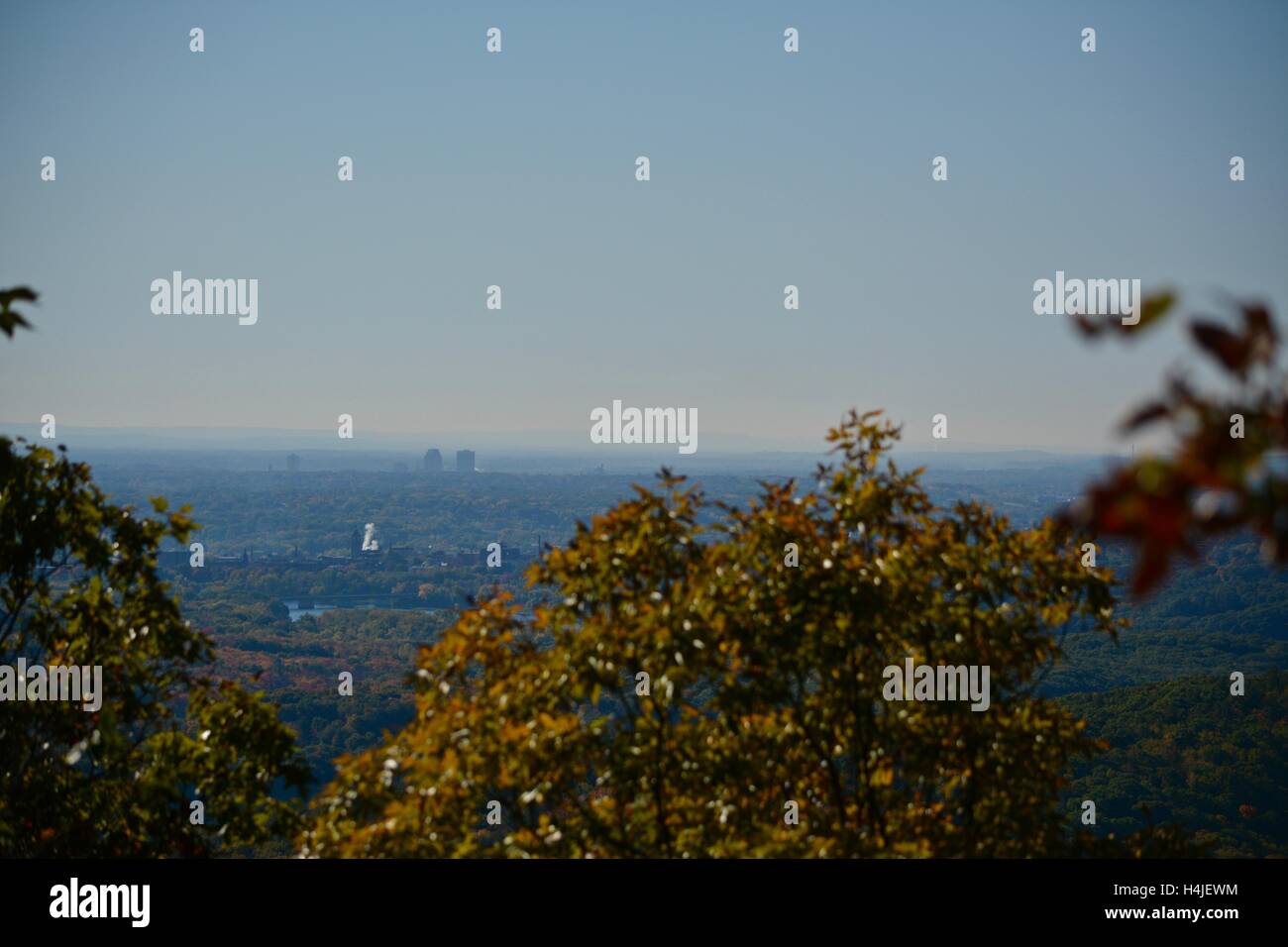 A view of the Springfield skyline among the fall foliage seen from Mt ...