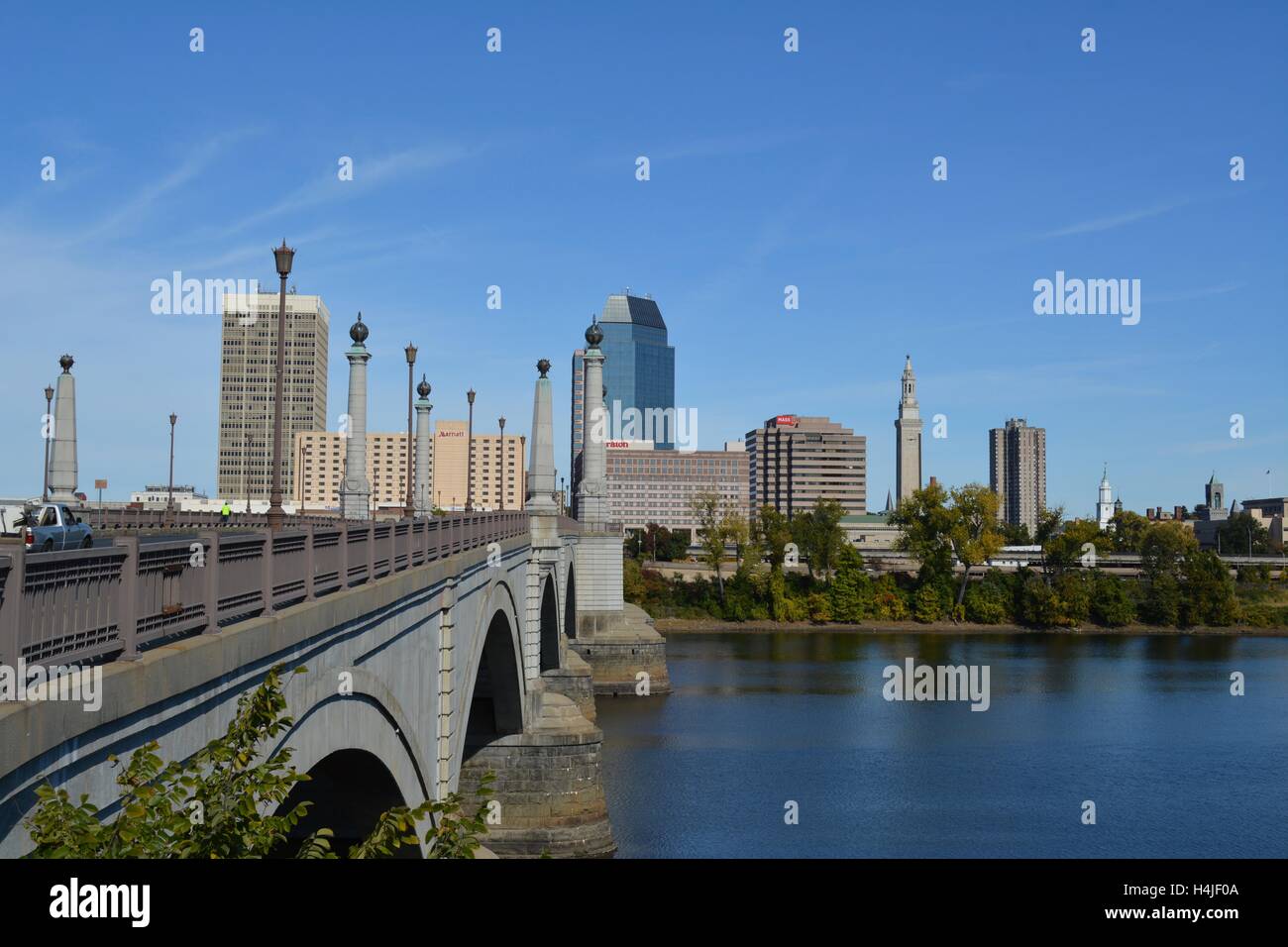 The Springfield skyline as seen from the Memorial Bridge in Western ...