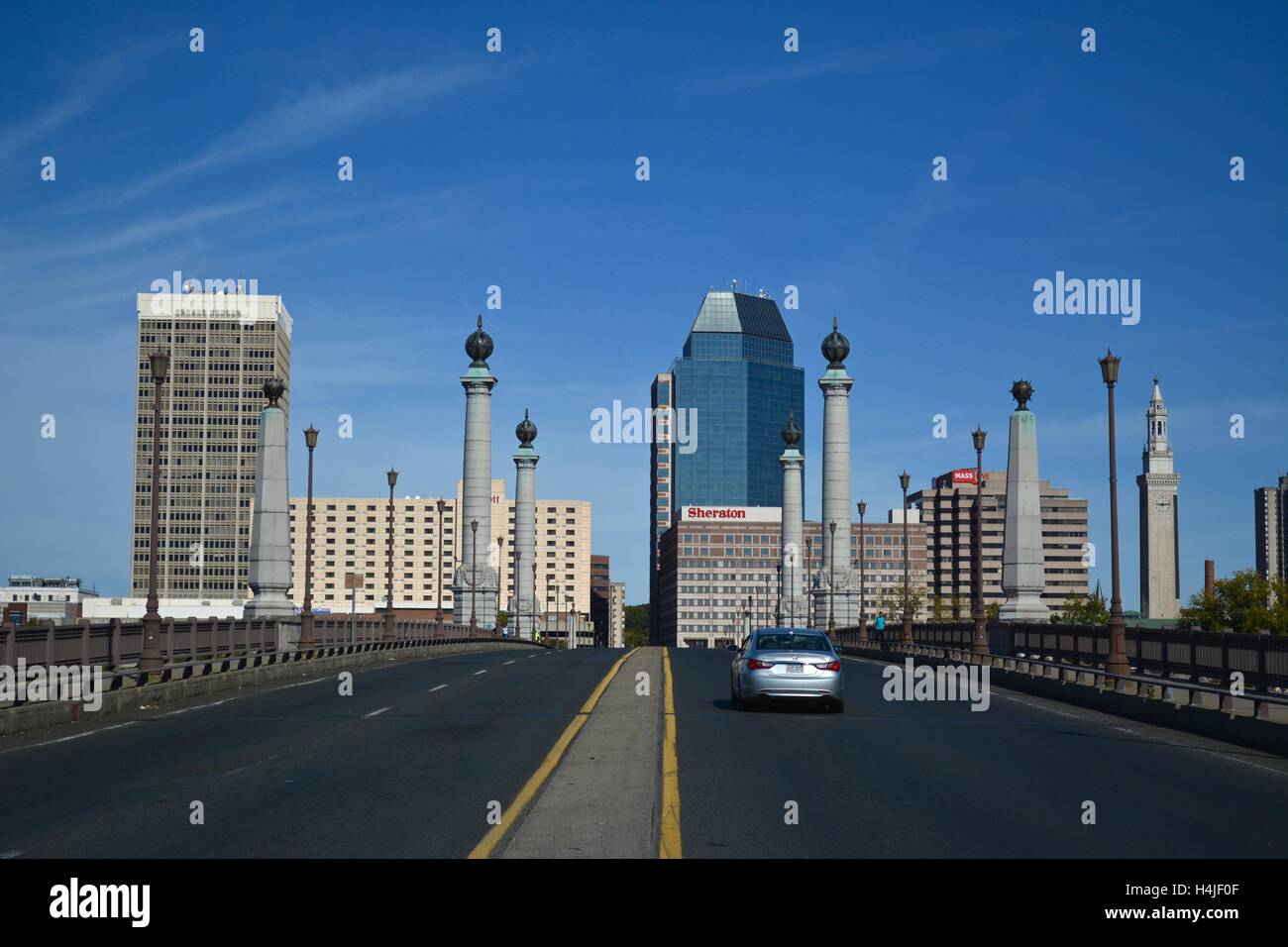 The Springfield skyline as seen from the Memorial Bridge in Western ...