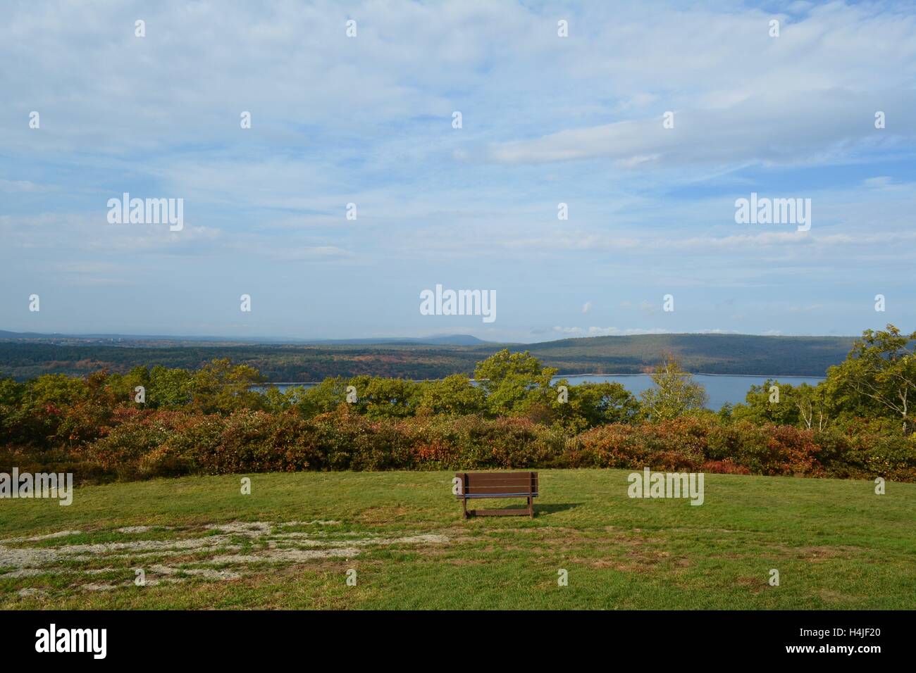 A view of the Quabbin Reservoir and Autumn foliage in Ware, Western ...