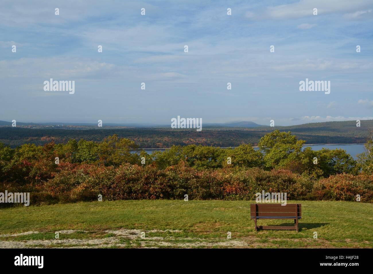 A view of the Quabbin Reservoir and Autumn foliage in Ware, Western ...
