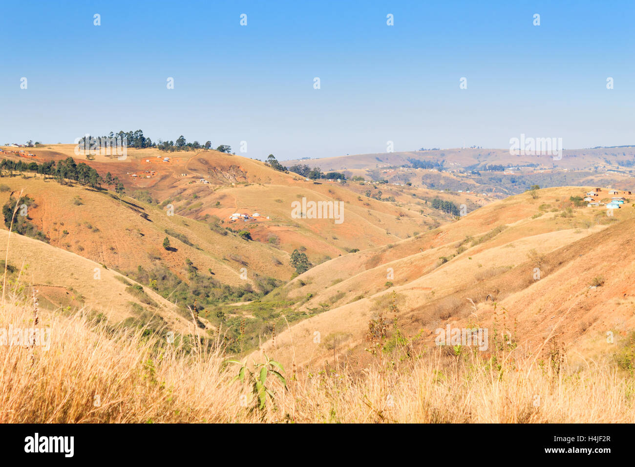 Valley of a Thousand hills landscape. Green hills panorama. South ...