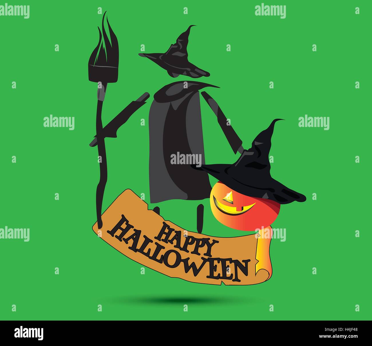 Spooky halloween nightmare scene Stock Vector Images - Alamy