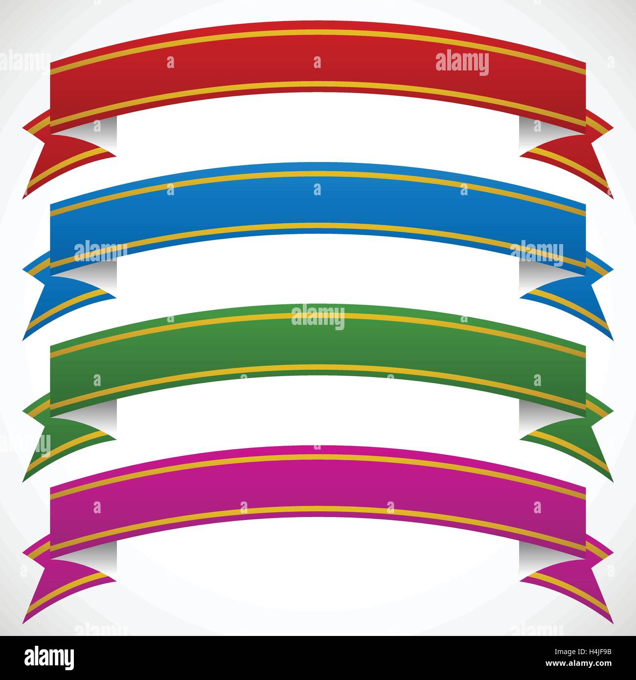 3d banners in 4 deep colors on white background Stock Vector Image ...