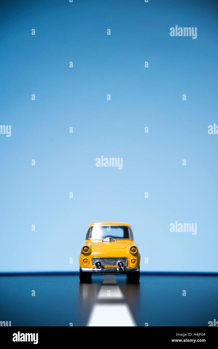 Classic fifties scale model toy car from front view Stock Photo - Alamy