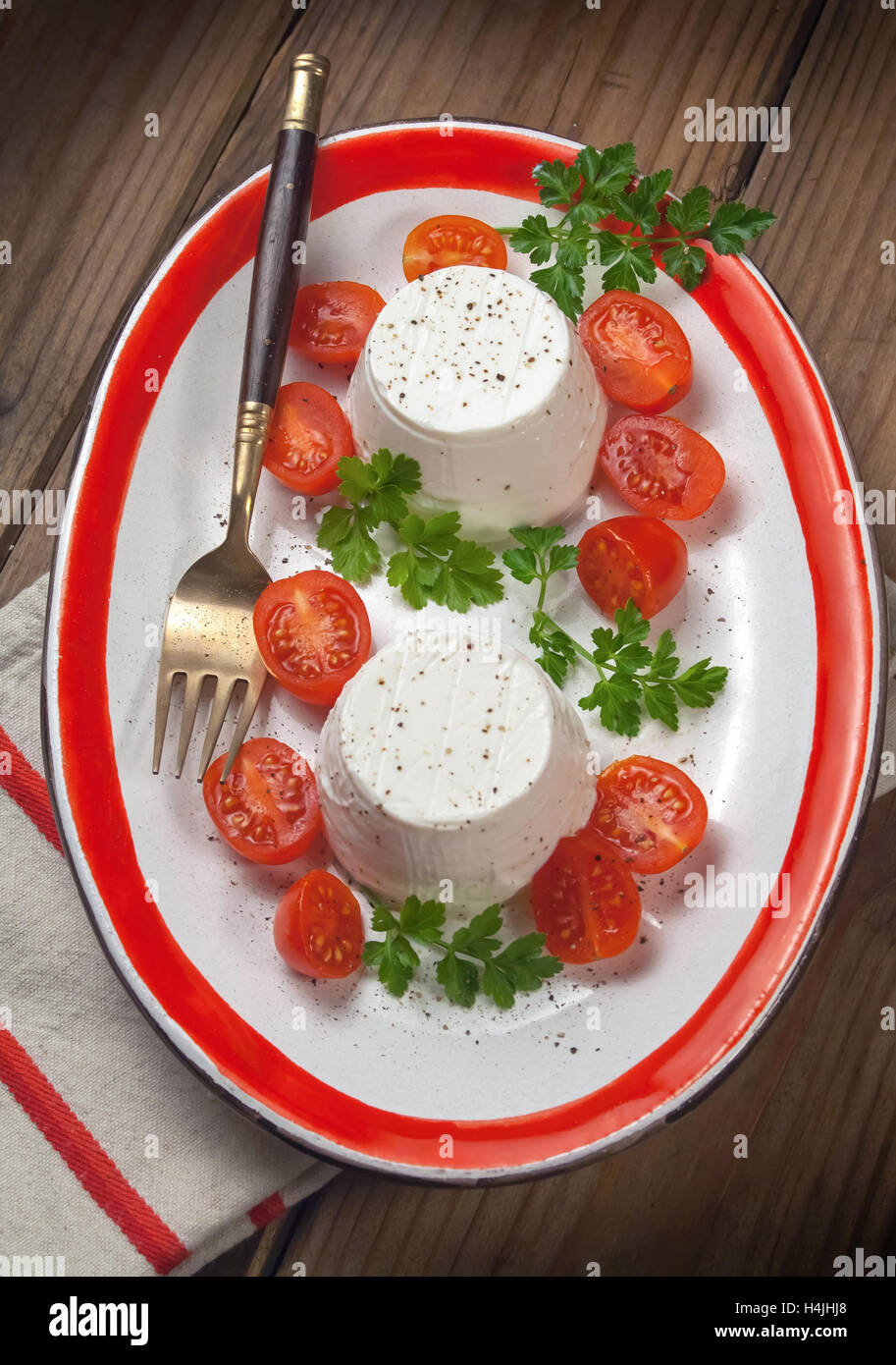 Ricotta - fresh italian cheese Stock Photo - Alamy