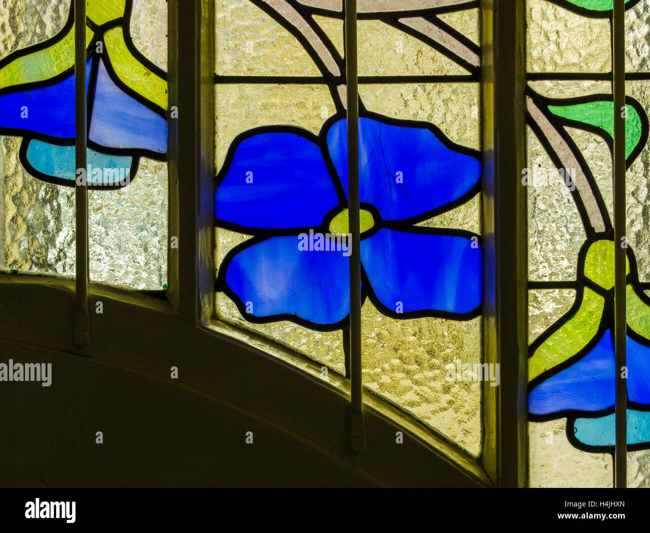 Stained glass window in Amsterdam Netherlands Stock Photo - Alamy