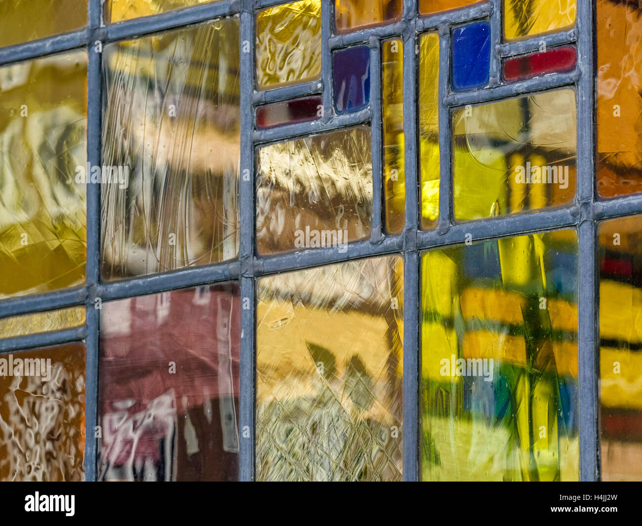 Stained glass window in Amsterdam Netherlands Stock Photo - Alamy