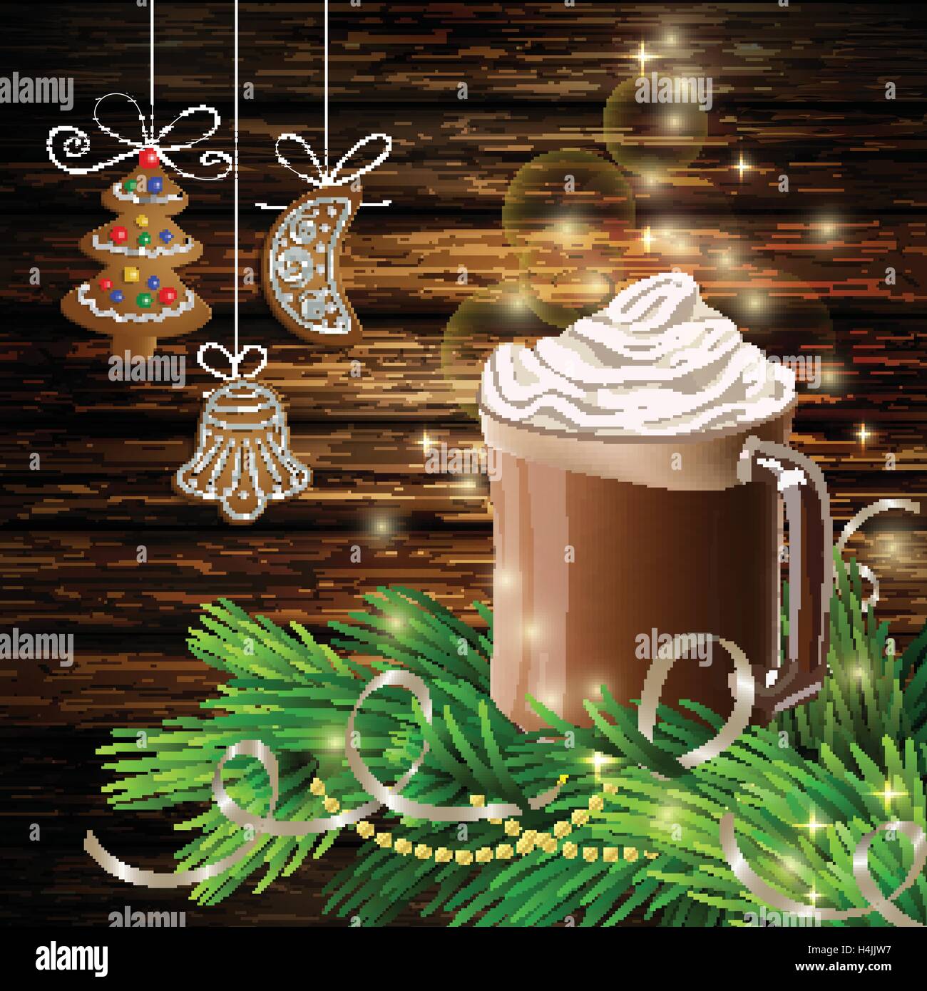 Hot chocolate cookies Stock Vector Images - Alamy