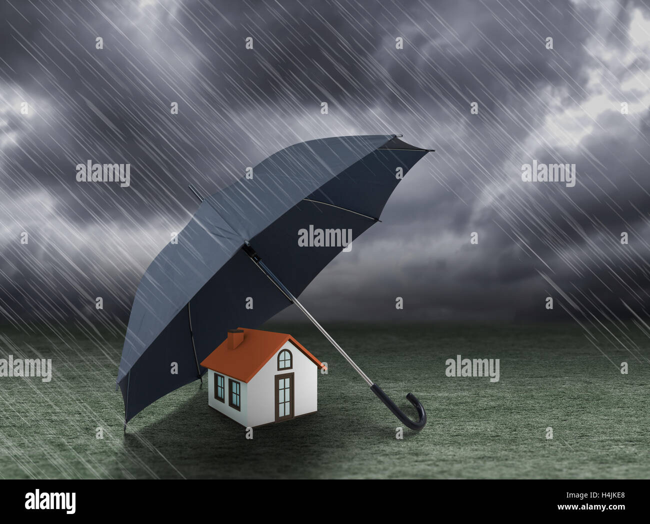 umbrella covering home under heavy rain Stock Photo - Alamy