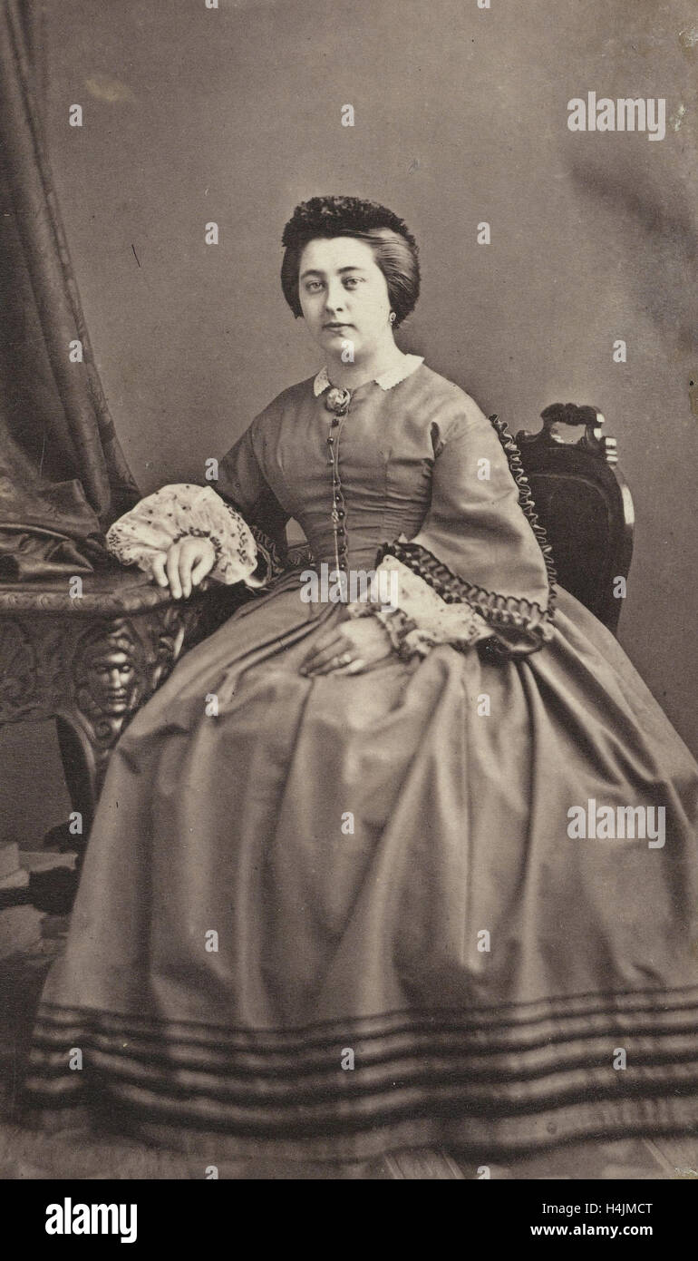 Portrait of a woman, A. Boeseken, c. 1865 Stock Photo - Alamy