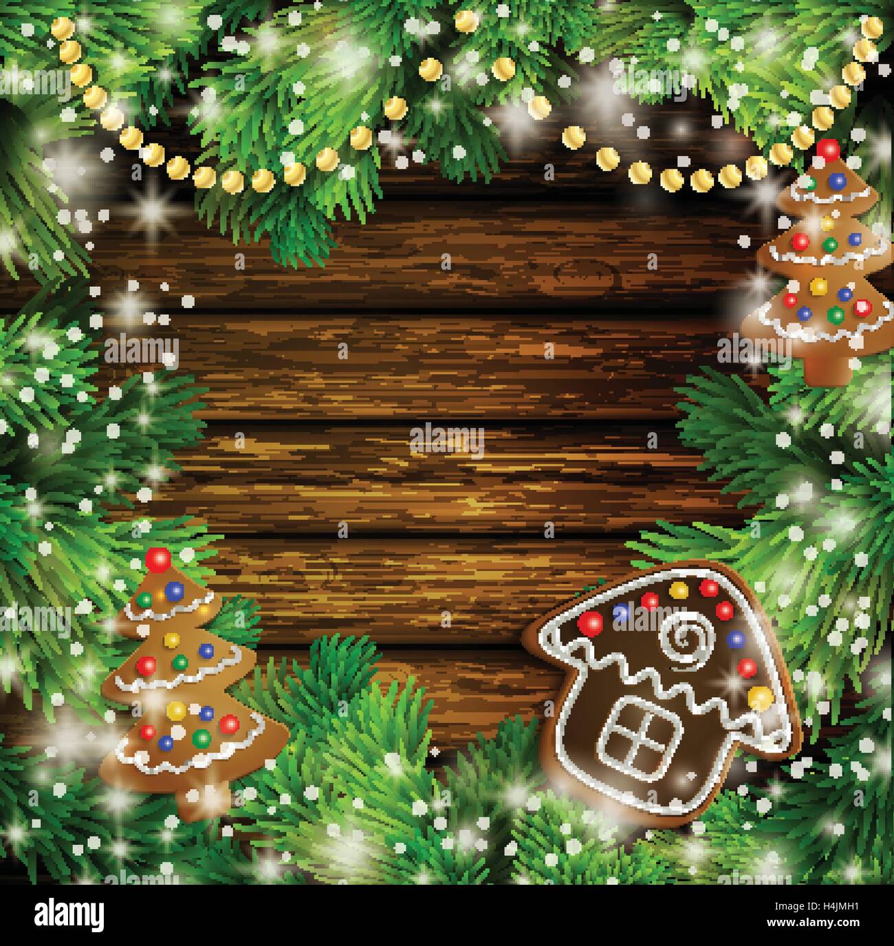 Gingerbread xmas tree Stock Vector Images - Alamy