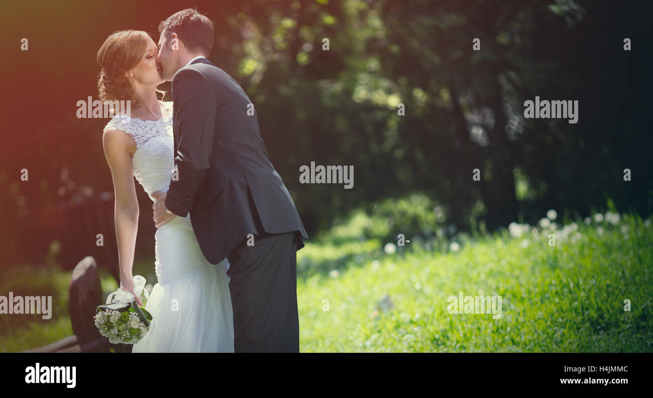 Beautiful bride and groom before wedding Stock Photo - Alamy