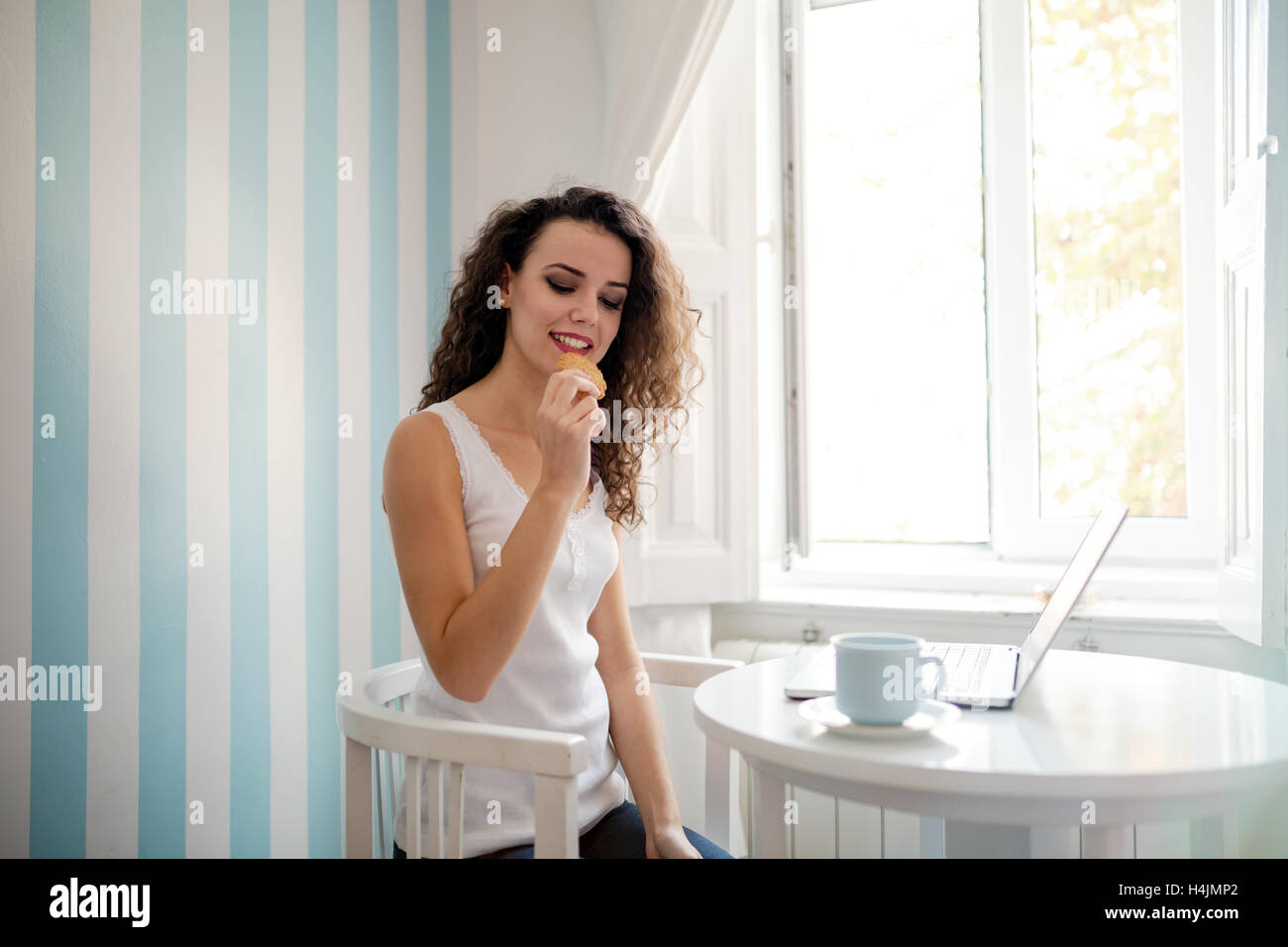 Female checking emails hi-res stock photography and images - Alamy