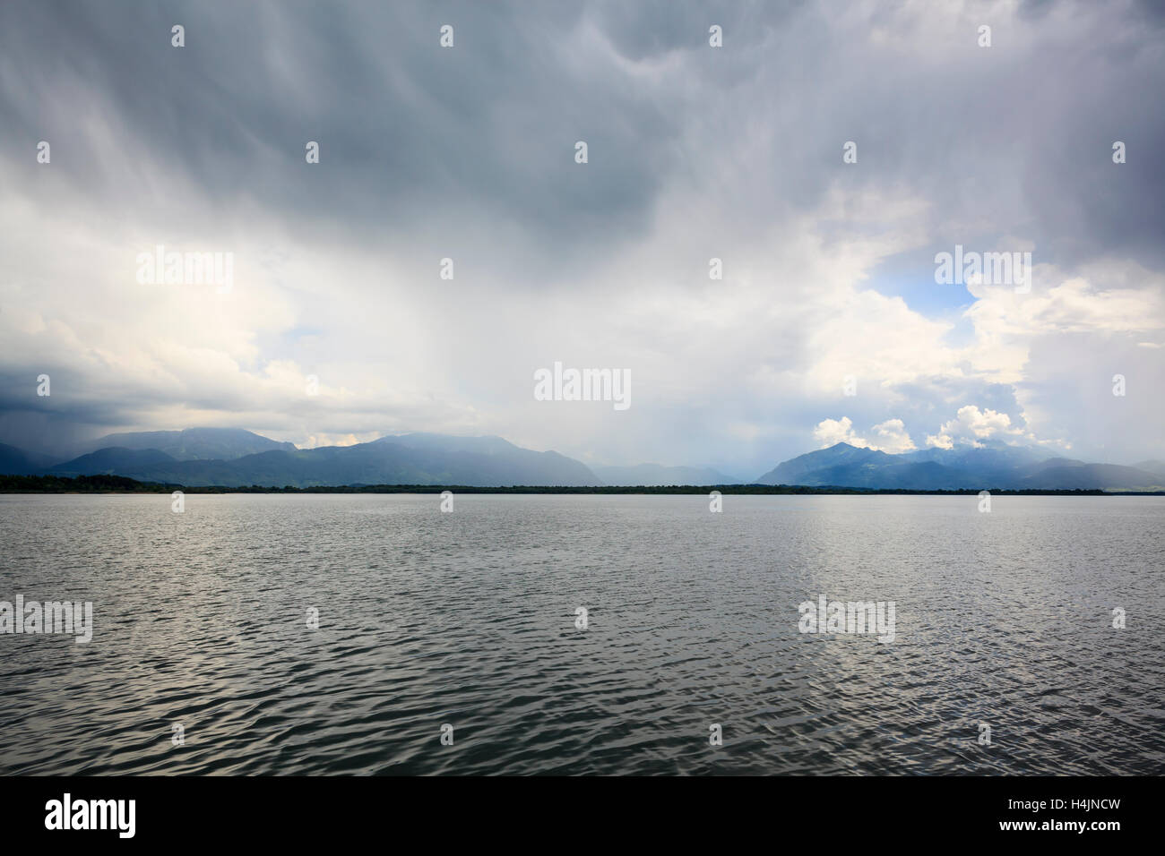 Storm over lake Chiem or Chiemsee. Upper Bavaria. Germany Stock Photo ...