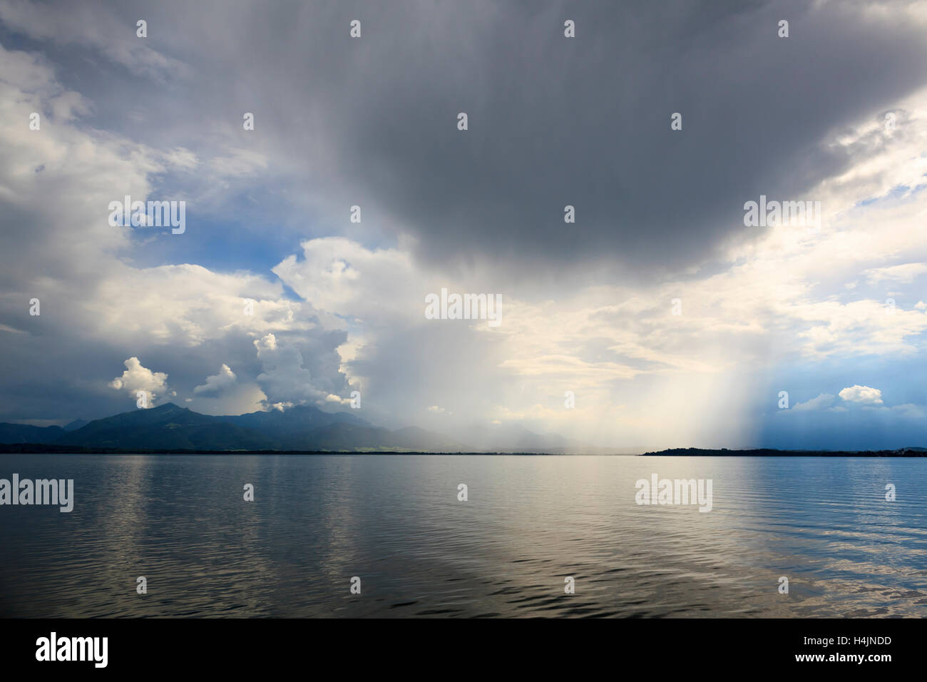 Storm over lake Chiem or Chiemsee. Upper Bavaria. Germany Stock Photo ...