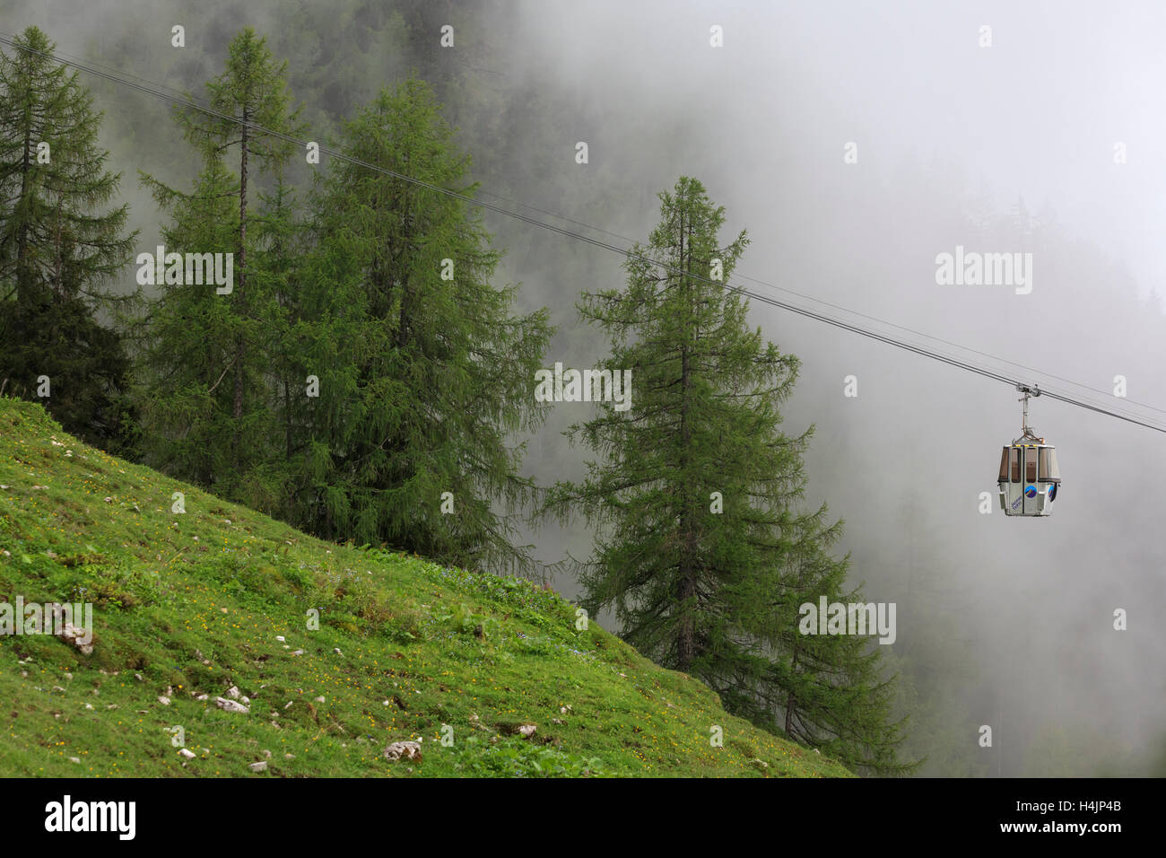 Jennerbahn cable-car. Berchtesgaden National Park. Upper Bavaria ...
