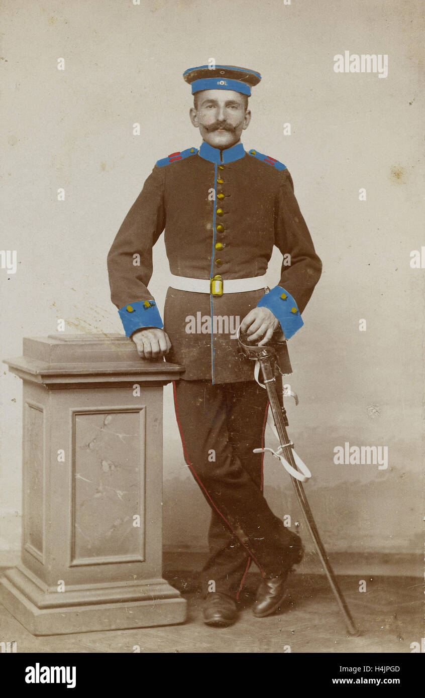 Portrait of a German soldier, C. Breitbarth, c. 1890 - c. 1910 Stock ...