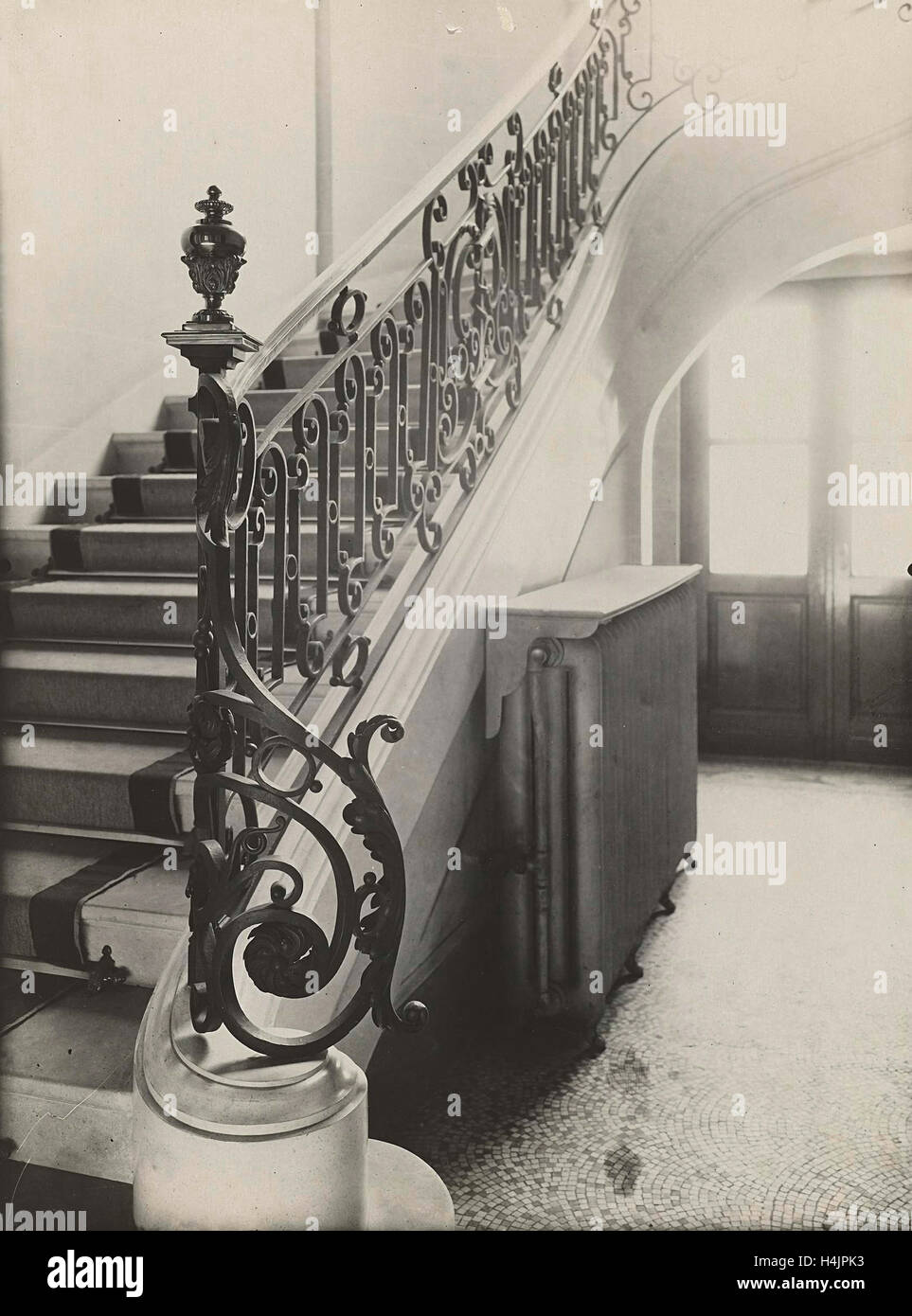 Interior with stairs, Anonymous, c. 1900 - c. 1920 Stock Photo - Alamy