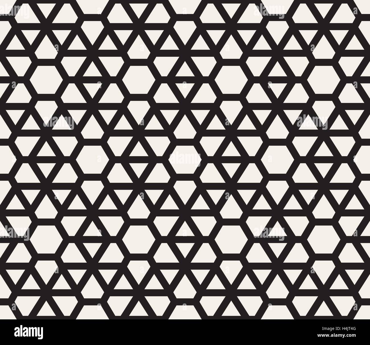 Vector Seamless Black And White Geometric Triangle Grid Pattern Stock ...