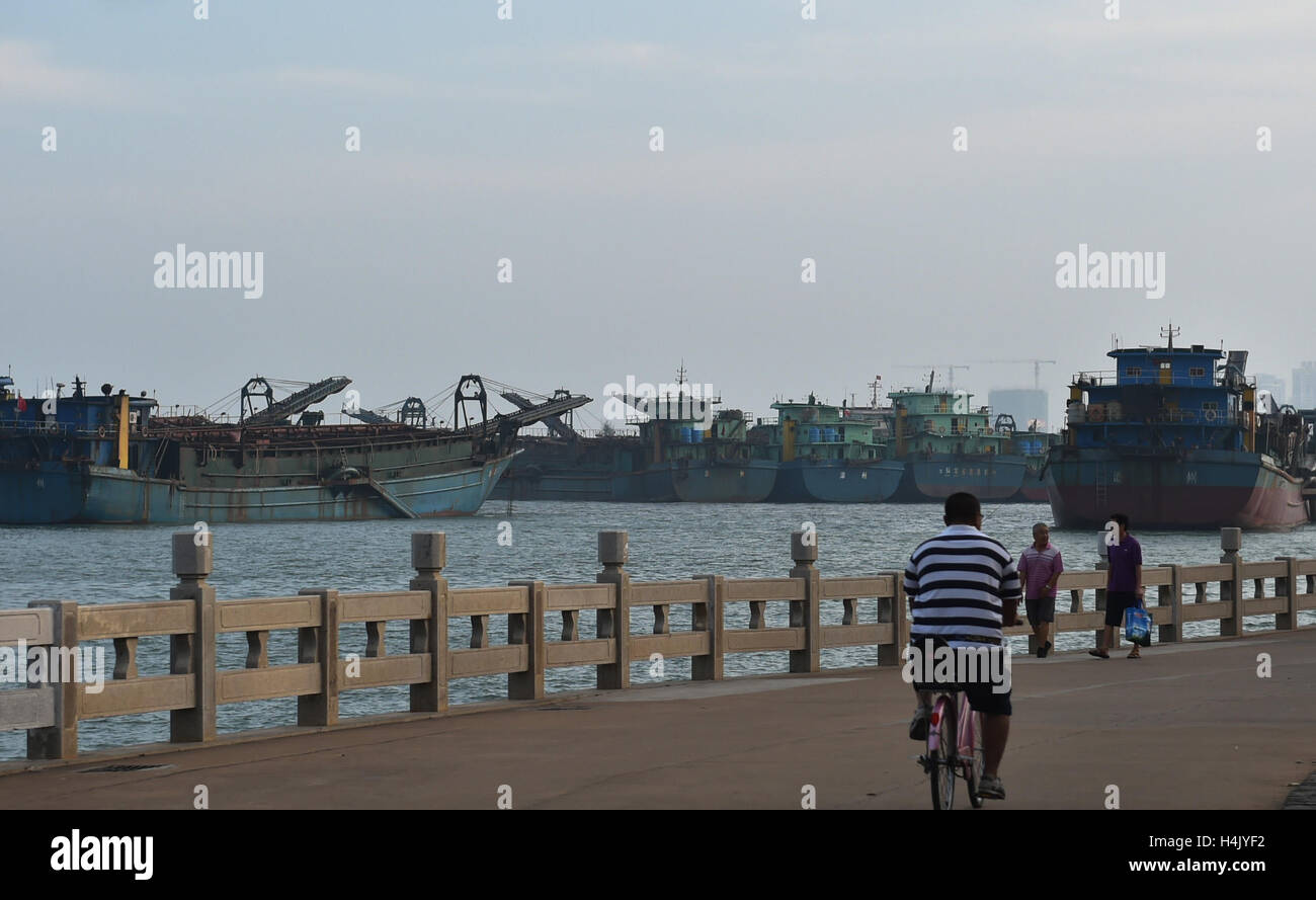 Haikou, China's Hainan Province. 17th Oct, 2016. Ships berth at a ...