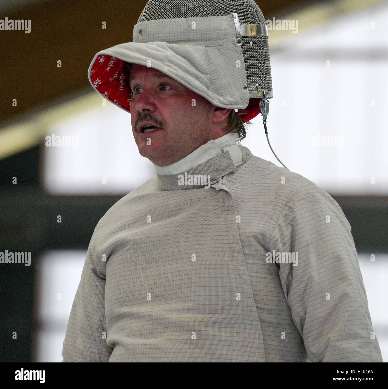 Stralsund, Germany. 13th Oct, 2016. German fencer Bernd Brock ...