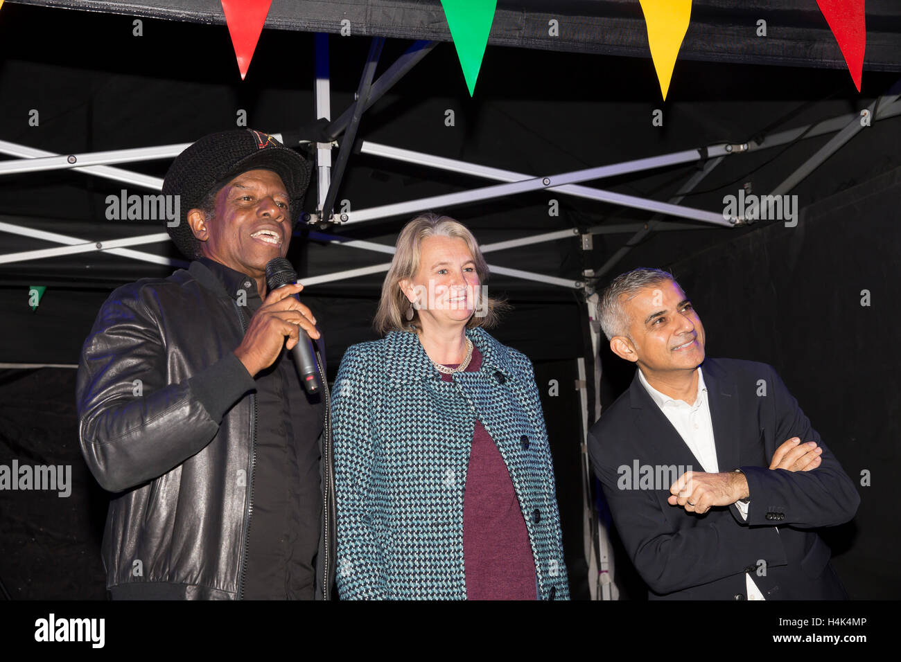 Brixton, UK. 17th Oct, 2016. Mayor of London, Sadiq Khan, joined Eddy ...