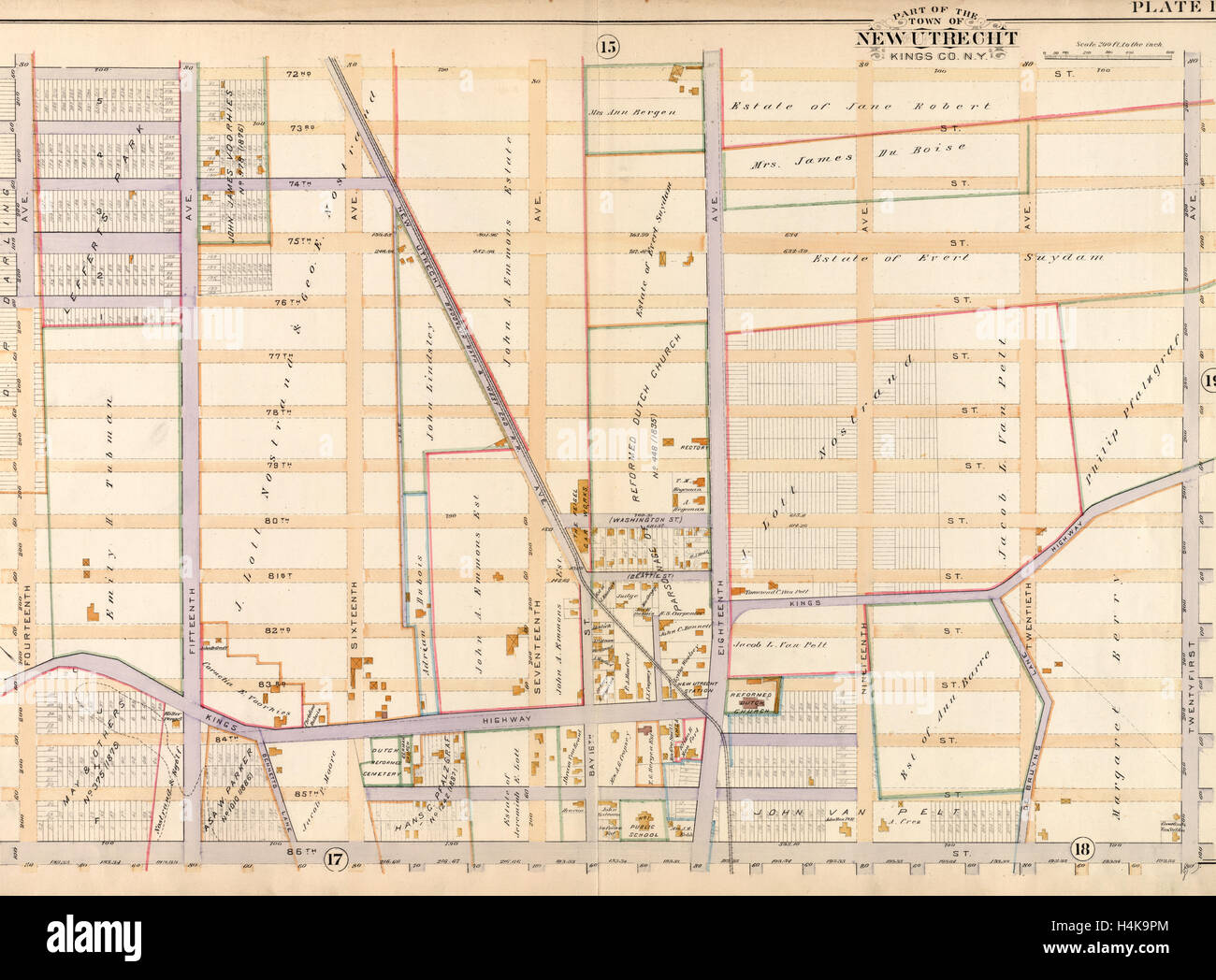 Part of the Town of New Utrecht, Kings Co., N.Y Stock Photo - Alamy
