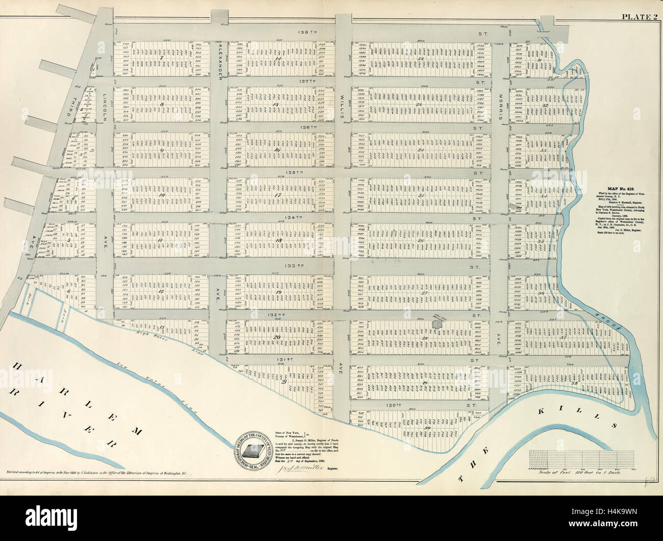 Plate 2: Map No. 419 Bounded by 138th Street, Mill Brook, 131st Street ...