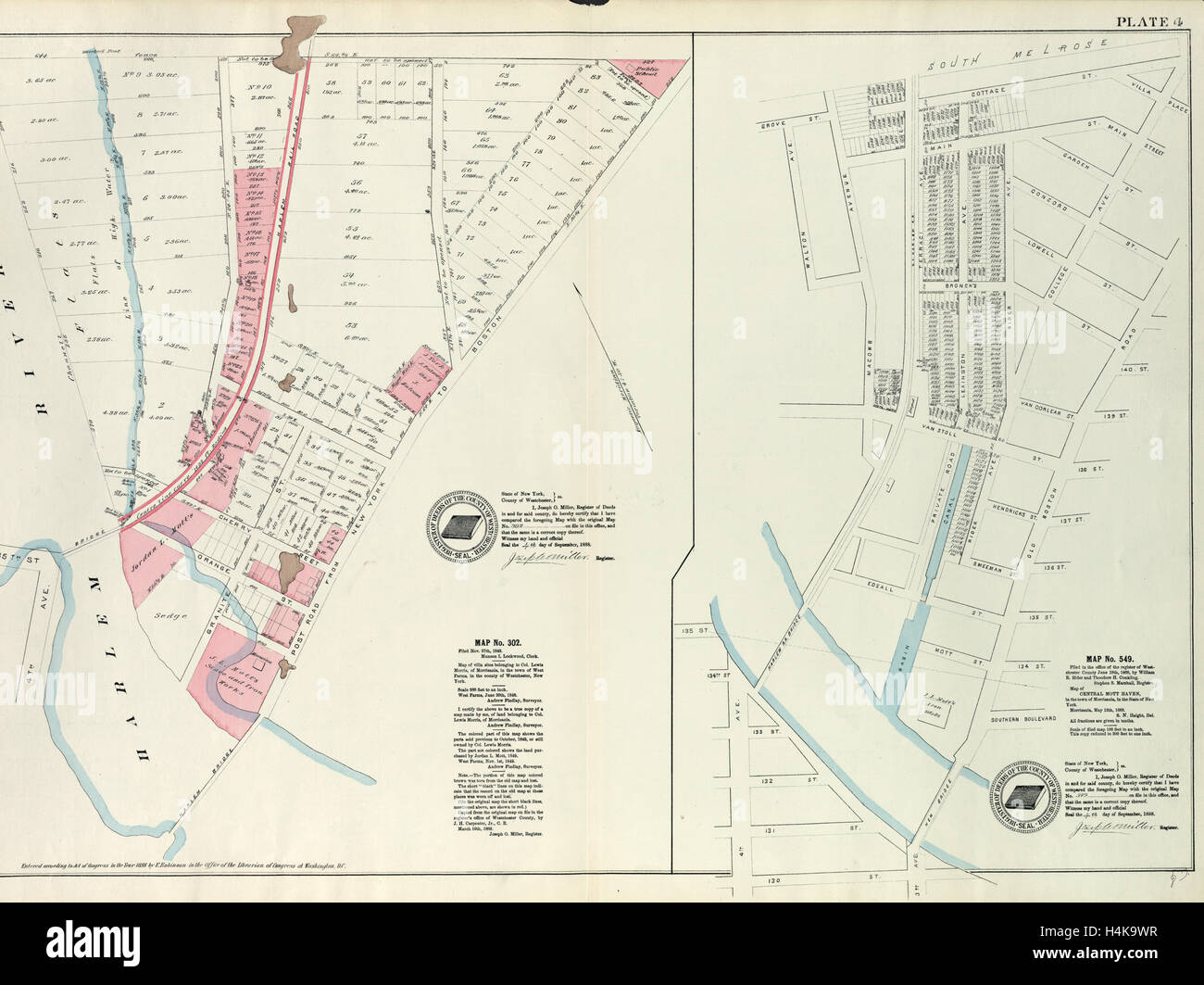 Plate 4: Map No. 302 Bounded by Harlem River, 149th Street and Post ...