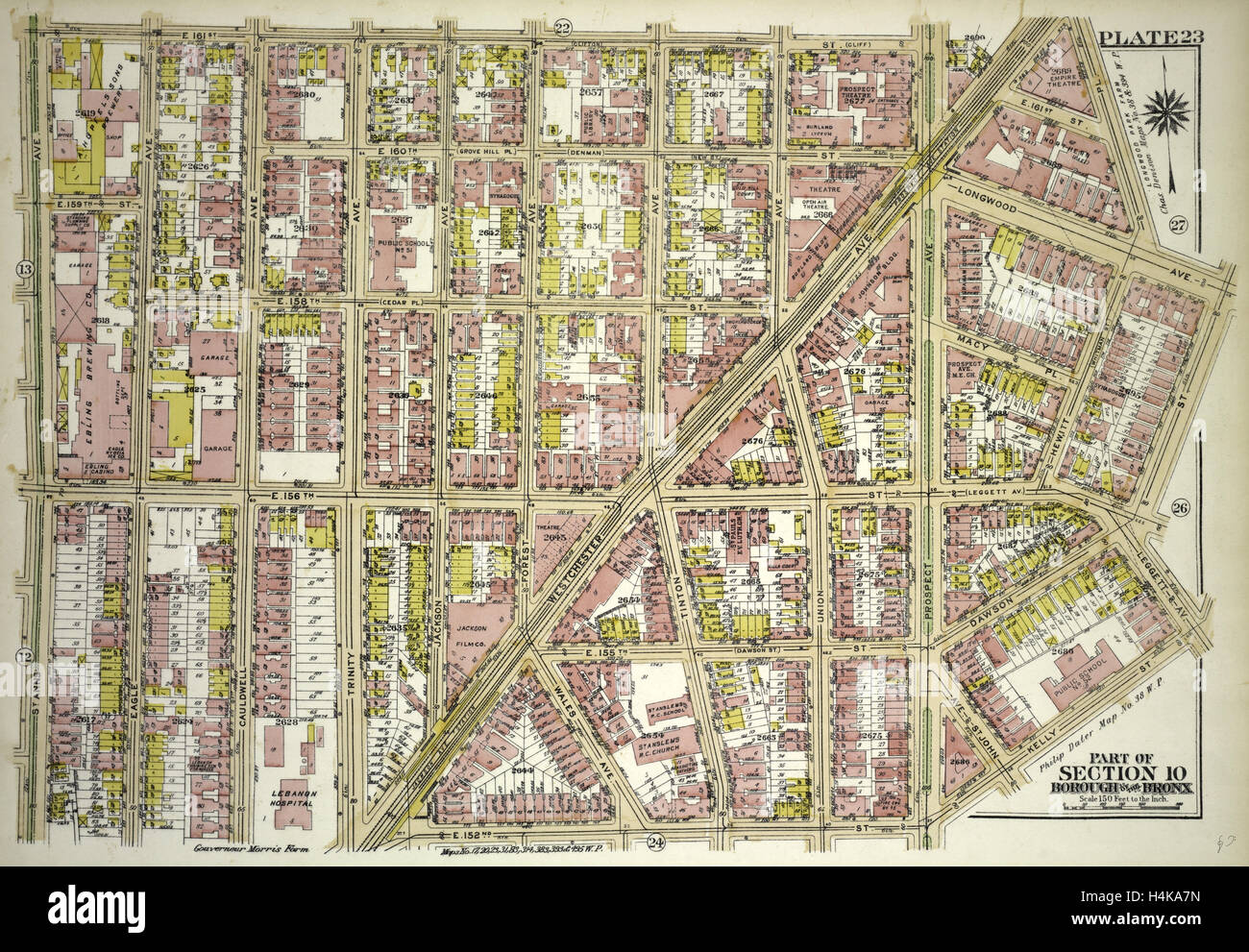 Plate 23, Part of Section 10, Borough of the Bronx. Bounded by E. 161st ...