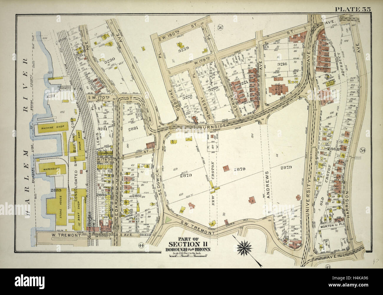 Plate 55, Part of Section 11, Borough of the Bronx. Bounded by W. 180th ...