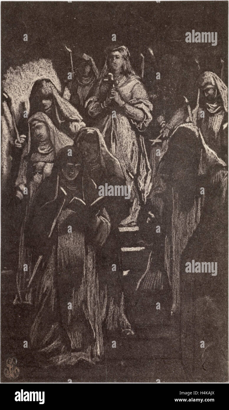 drawing by Paul Delaroche: la Cenci marchant au supplice, Robert ...
