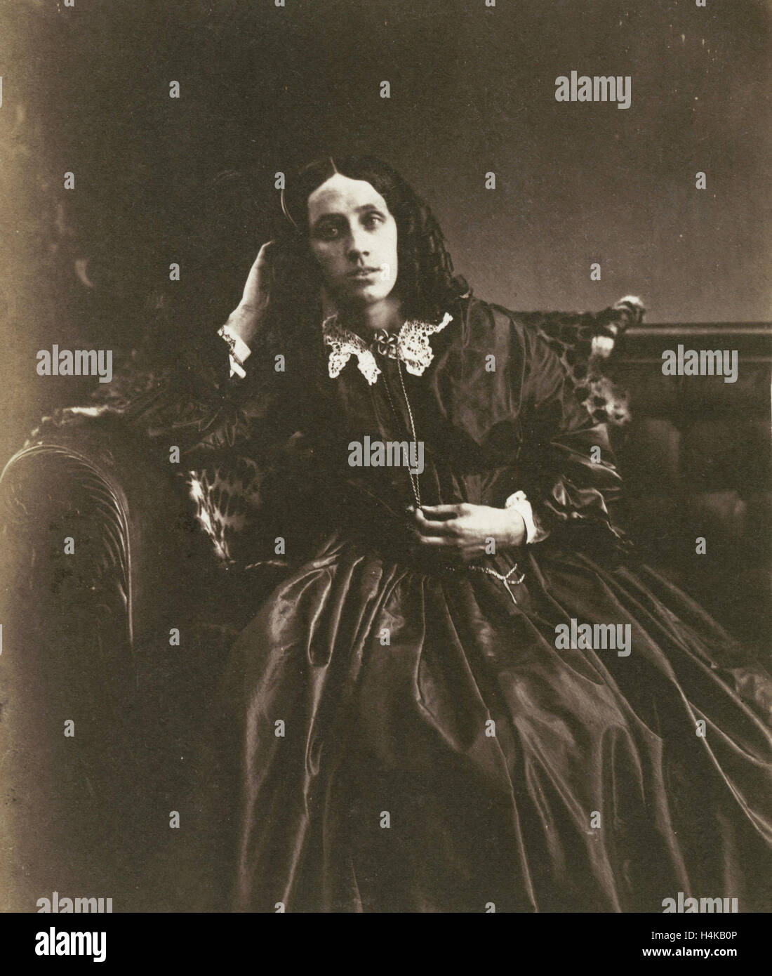 Studio Portrait of a woman with curls, manner of Roger Fenton, 1855 ...