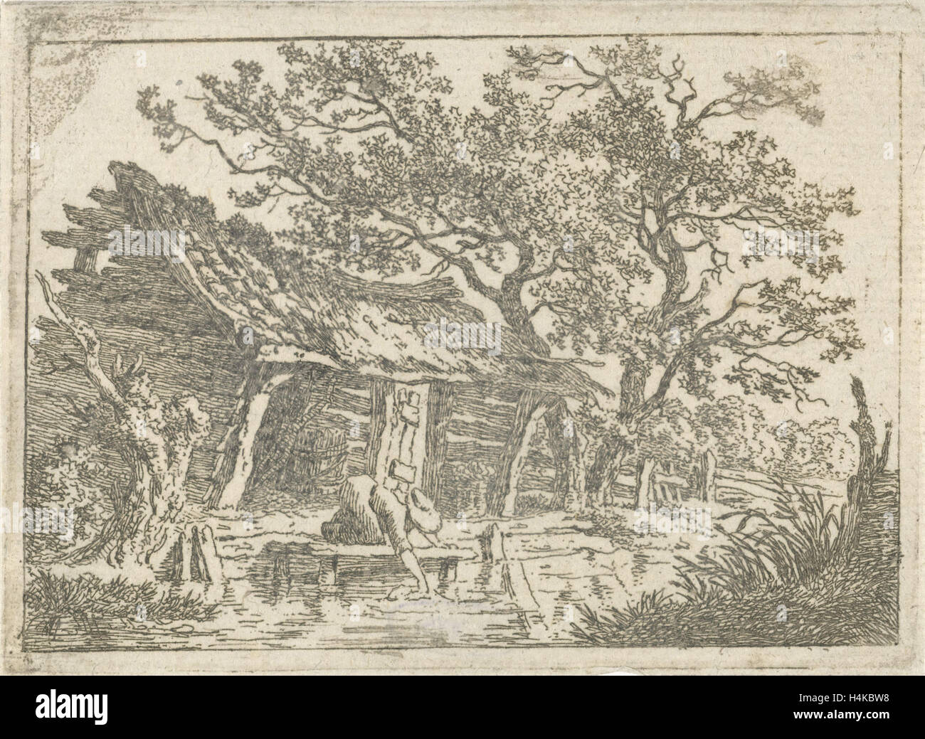 Landscape with a barn, François Joseph Pfeiffer (II), 1793 - 1835 Stock ...
