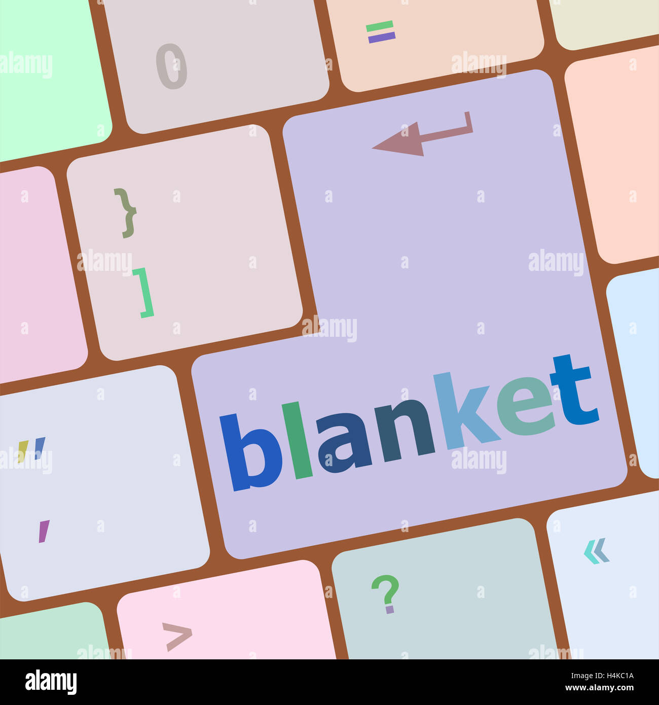 blanket button on computer pc keyboard key Stock Photo - Alamy