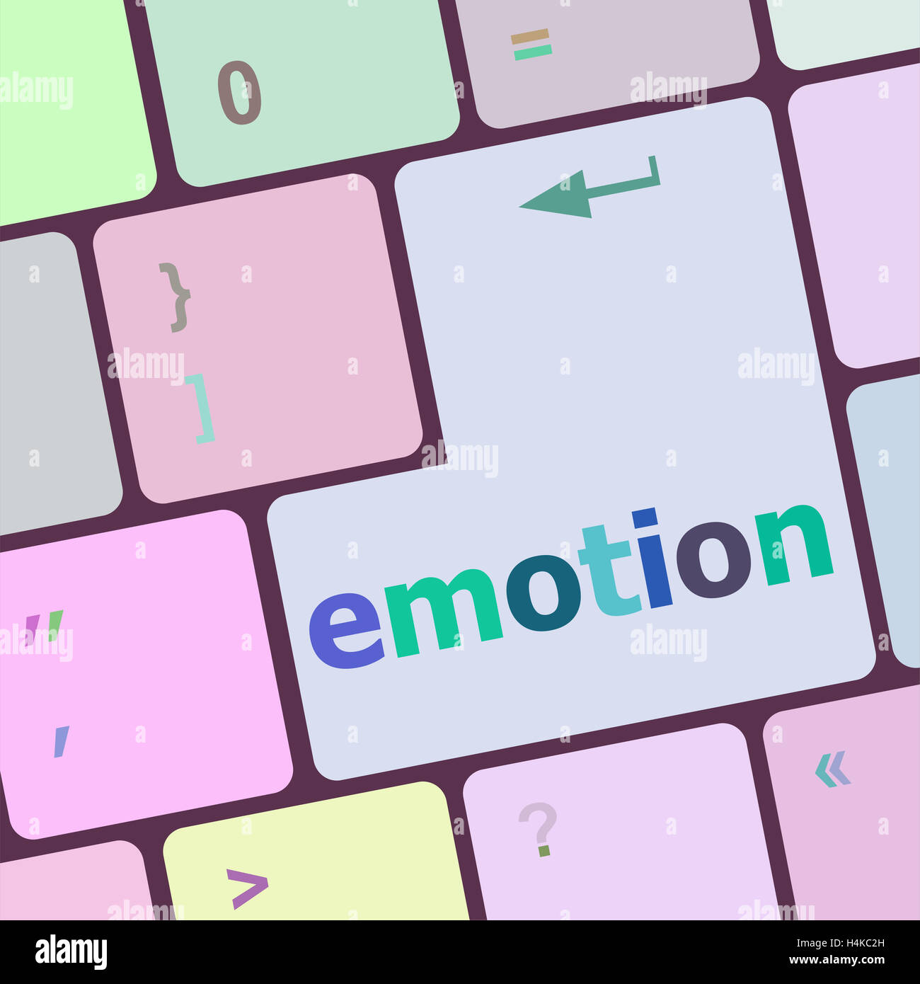Computer keyboard with emotion key - business concept Stock Photo - Alamy