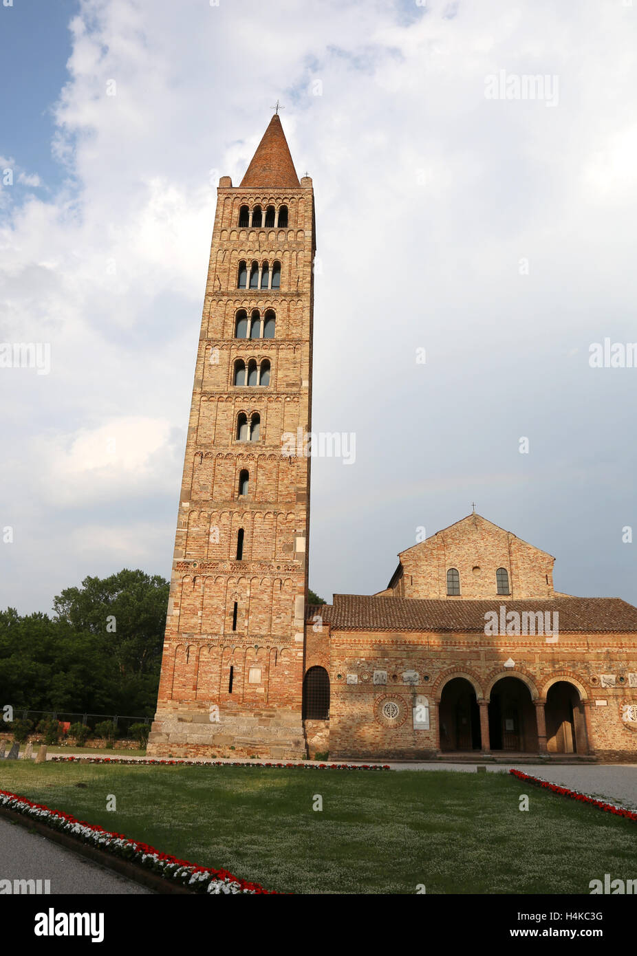 Ancient abbey of Pomposa in the Po Valley in central Italy Stock Photo ...