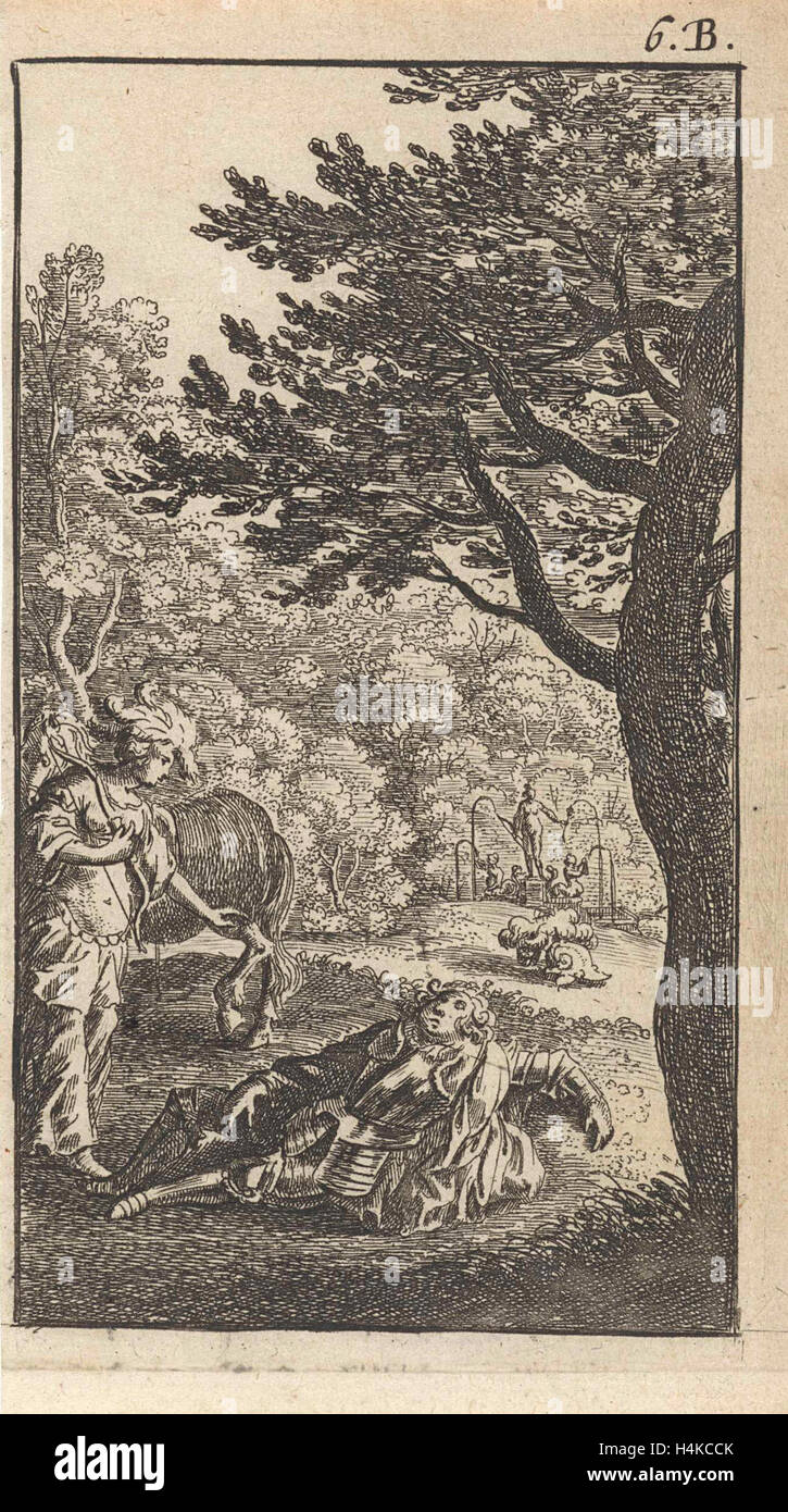 In a park left a huntress with a bow, for her is a man in armor on the ...