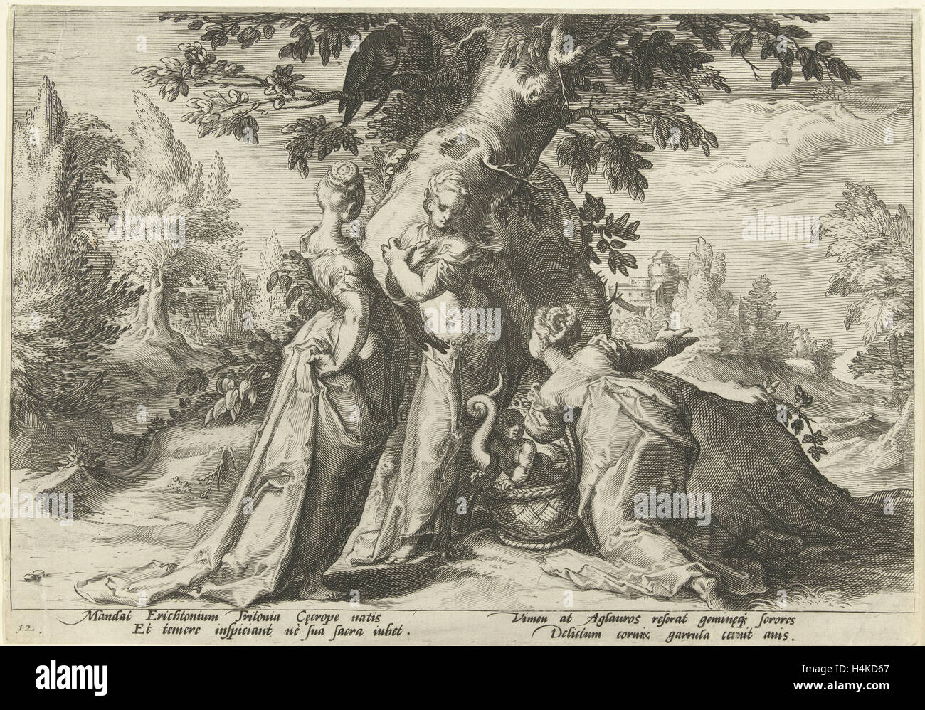 The daughters of Cecrops open the basket that Minerva has entrusted ...