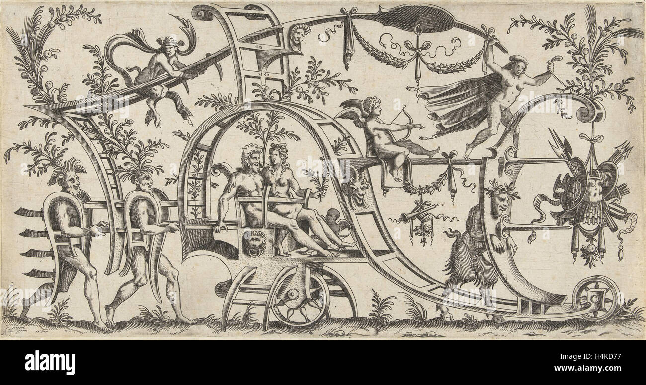 Chariot which a man and a woman, Anonymous, 1550 Stock Photo - Alamy