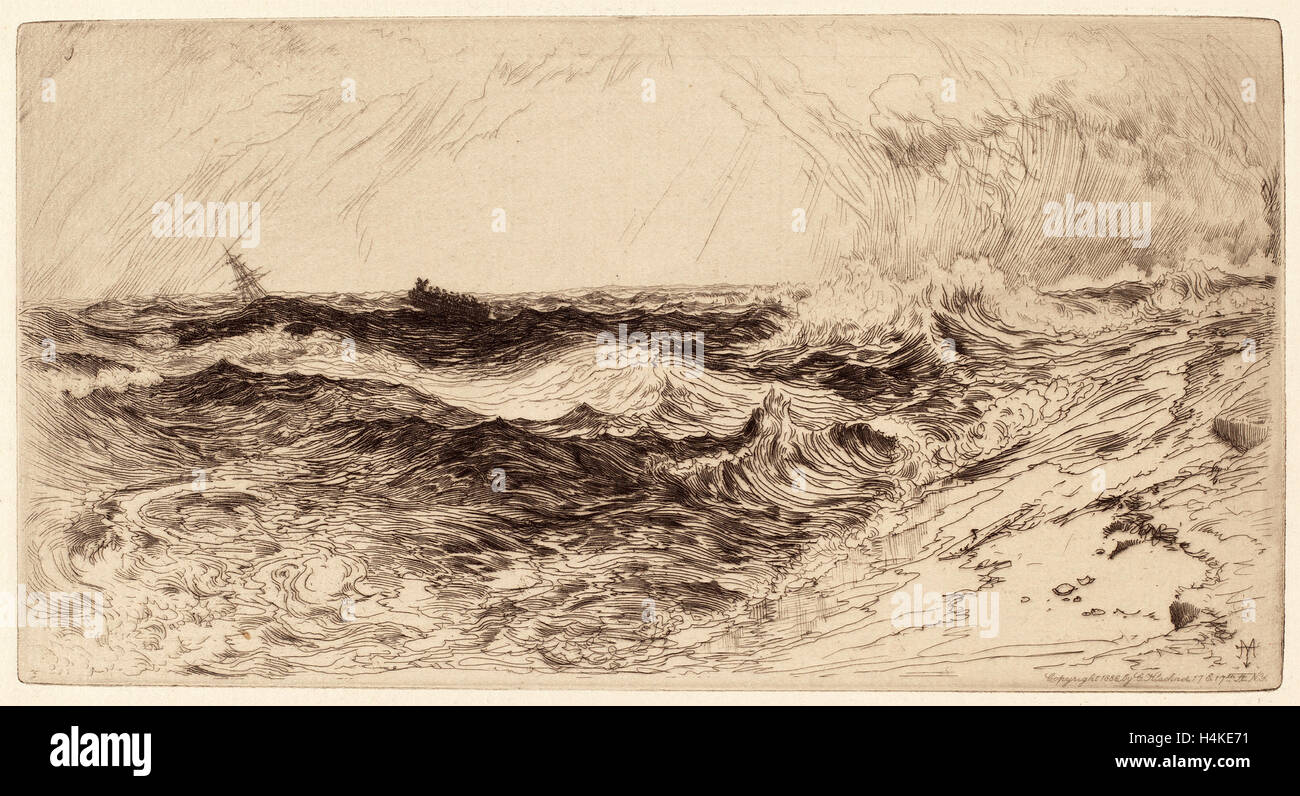 Thomas Moran, The Resounding Sea, American, 1837 - 1926, 1886, etching ...