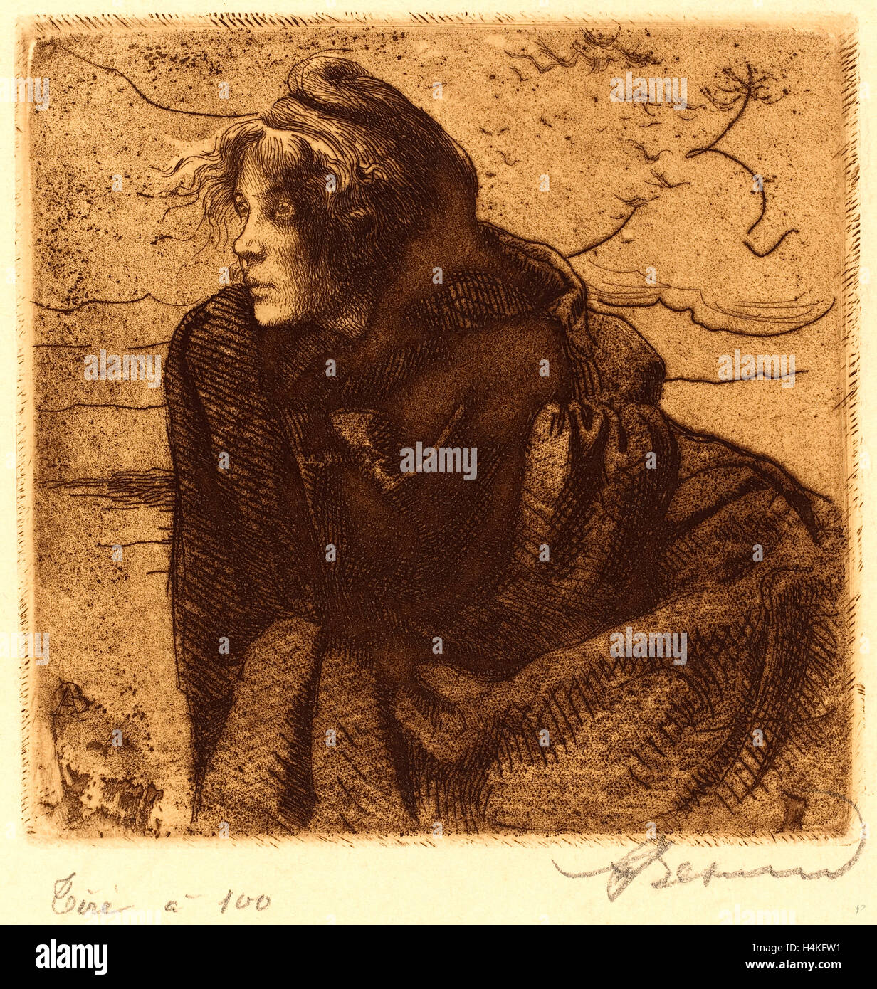 Albert Besnard, French (1849-1934), Melancholy (Mélancolie), 1888 ...