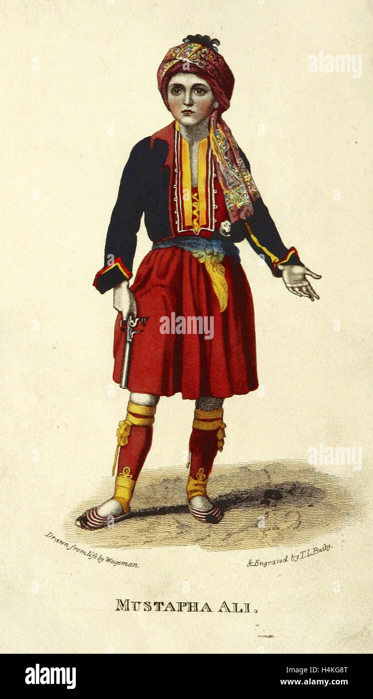 Greece in 1823 and 1824, Mustapha Ali, 19th century engraving Stock ...