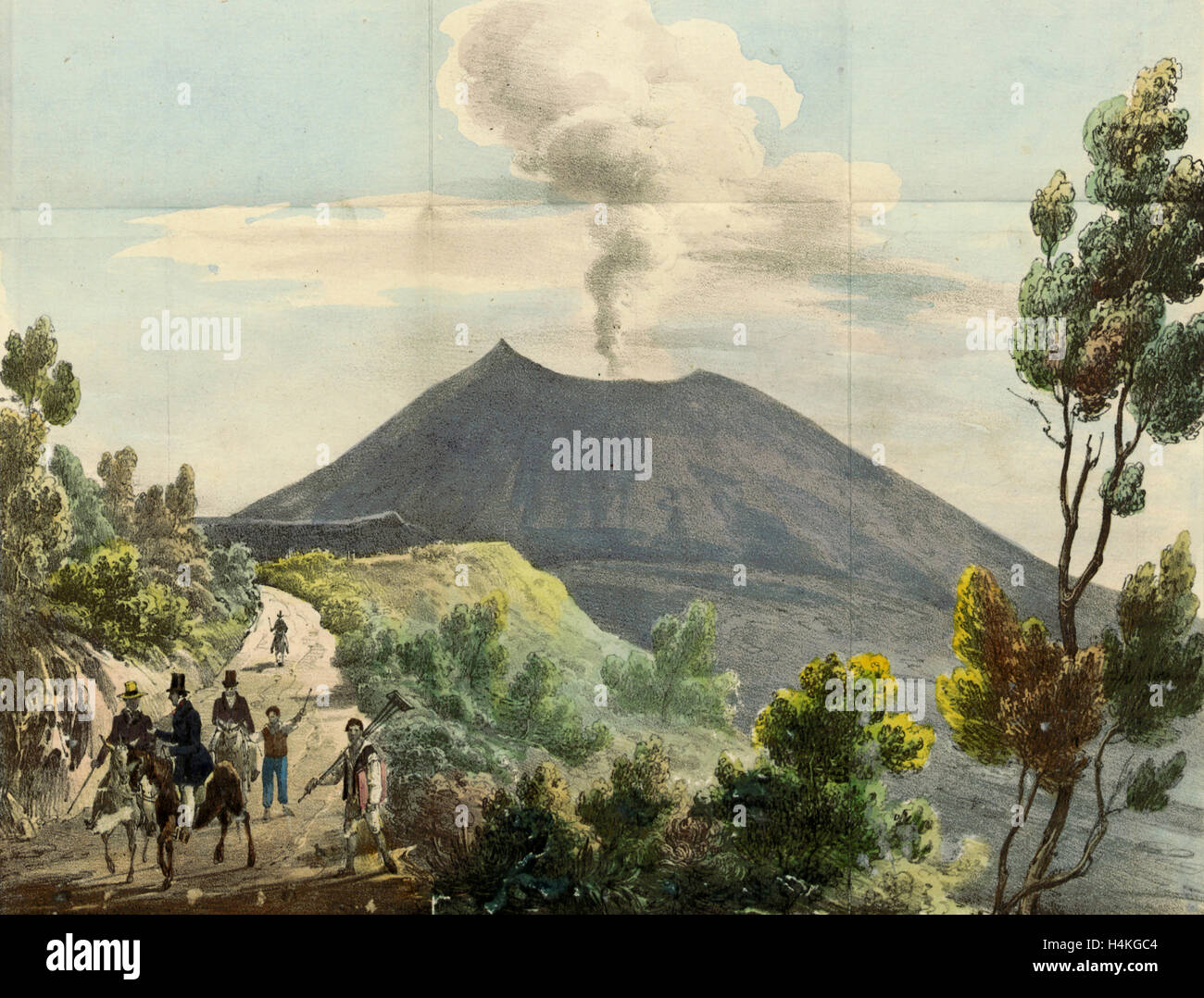 Sketches of Vesuvius, Italy, 19th century engraving Stock Photo - Alamy