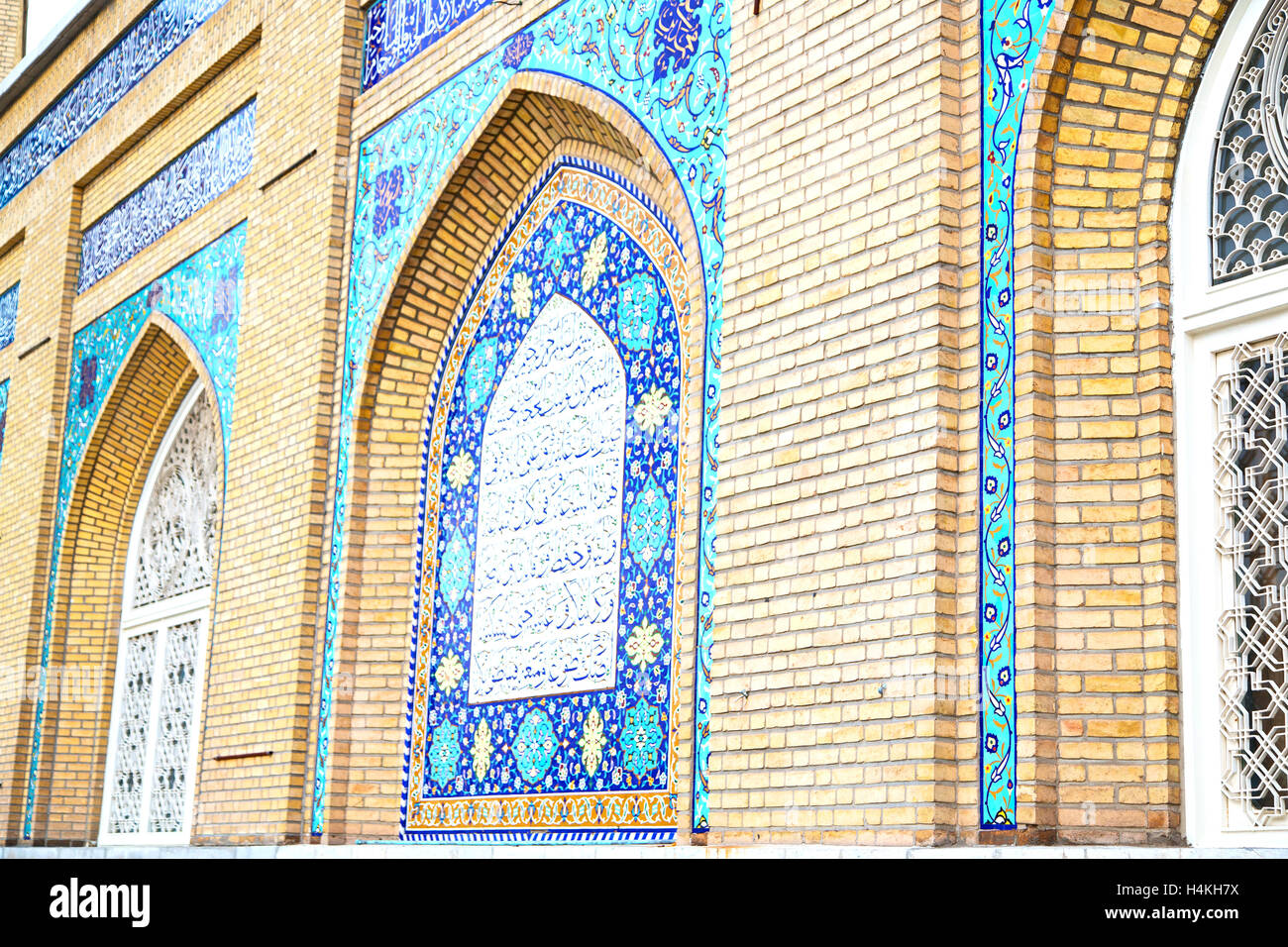 blur in iran the old decorative flower tiles from antique mosque like ...