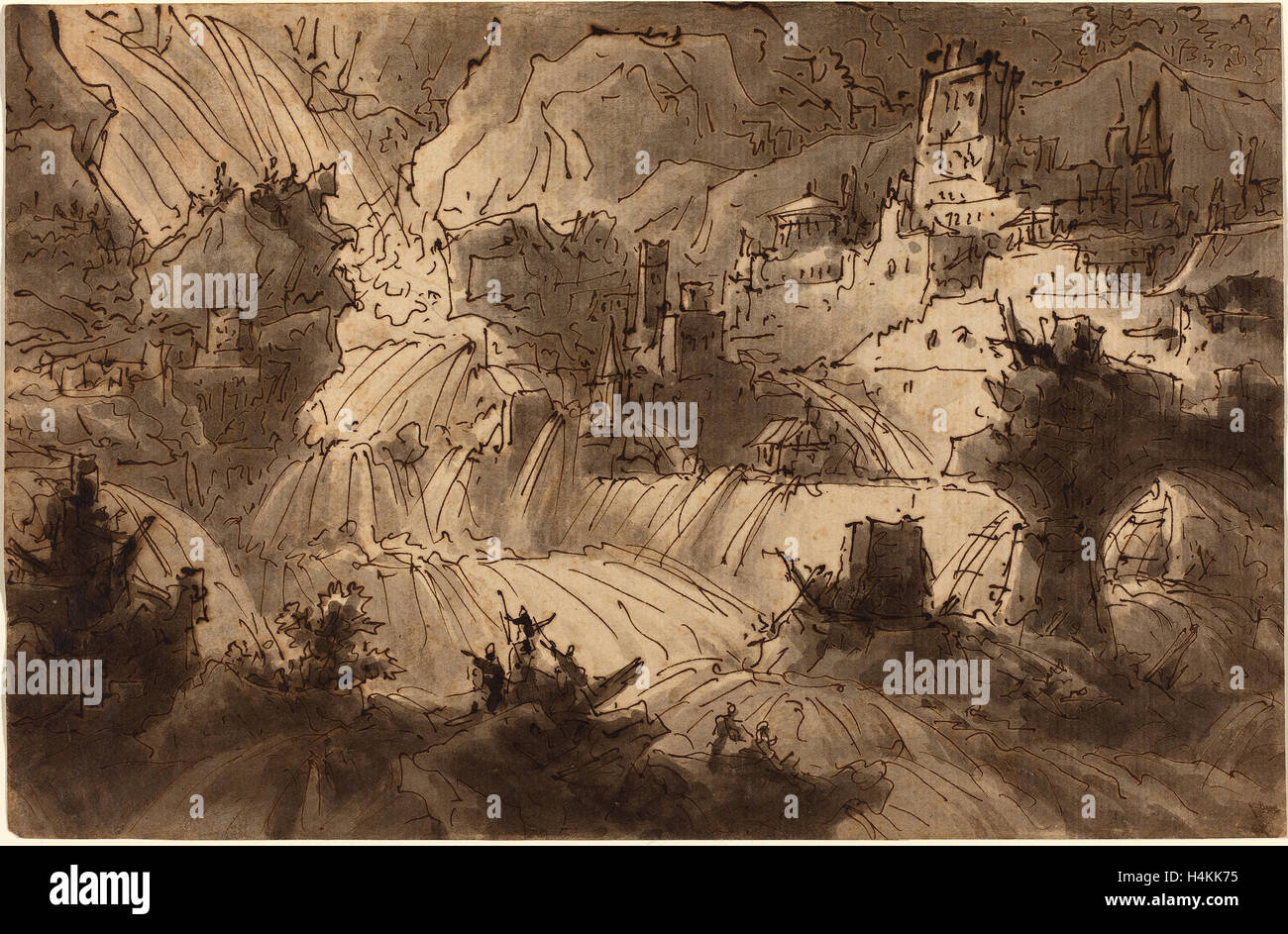 Antonio Basoli (Italian, 1774 - 1848), Mountain Torrents Flooding a ...